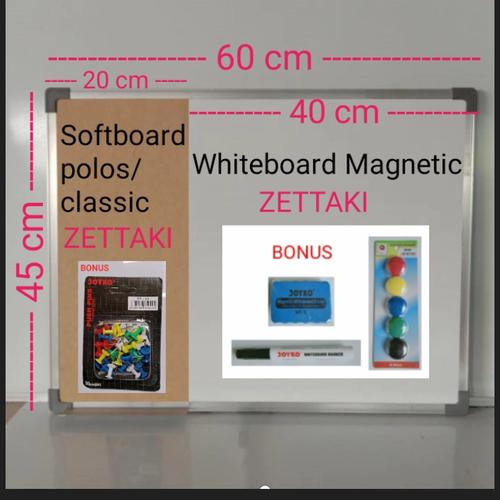 Jual Whiteboard Magnetic+Softboard Classic 45 x 60 cm - Jakarta Barat ...