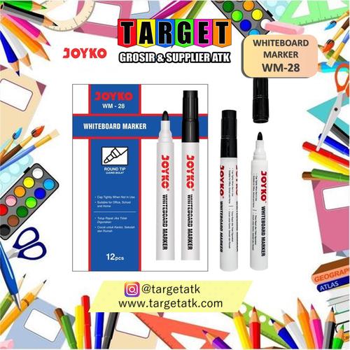 Jual Whiteboard Marker Spidol Papan Putih Joyko WM28 1 Box 12 Pcs ...