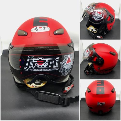 Jual Helm Motor Retro Momo Kaca Pilot Merah Doff - Merah Doff, All Size ...