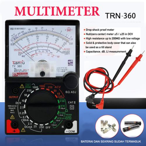 Jual Multimeter Listrik Analog Multitester 360 TRN Pengukur Tegangan ...