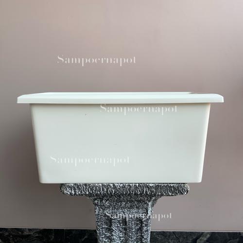 Jual pot bunga tanaman panjang motif polos putih 49cm - SGP 07 - Kota ...