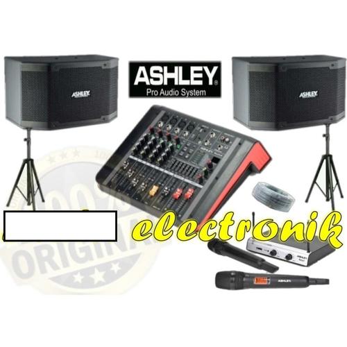 Jual Paket ASHLEY Sound System 2 Speaker 10 inch Mic Wireless Power ...