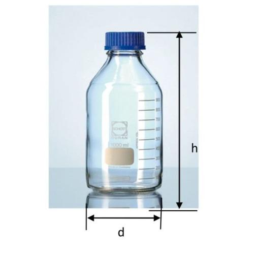 Jual LABORATORY BOTTLE 1000mL |1 liter. Clear, with screw cap. DURAN ...