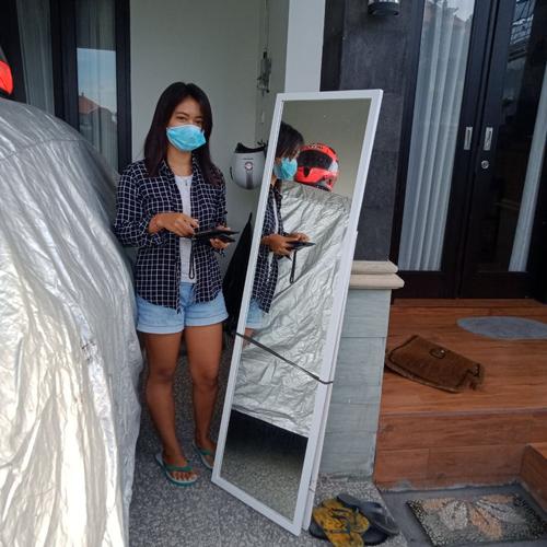 Jual cermin minimalist fullbody tinggi 155cm - Putih - Kota Denpasar ...