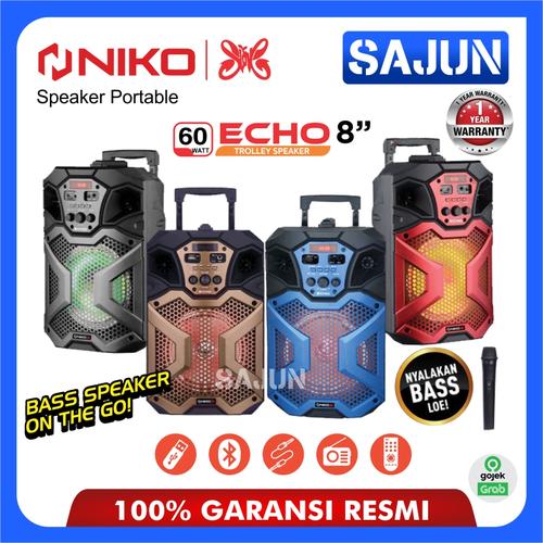 Jual Niko Speaker Trolley ECHO8 Speaker Bluetooth Portable 8 Inch ...