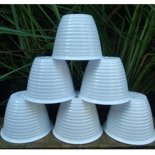 Jual POT Bungan dan Tanaman Kebun/Pot Plastik Putih Tawon - Jakarta ...