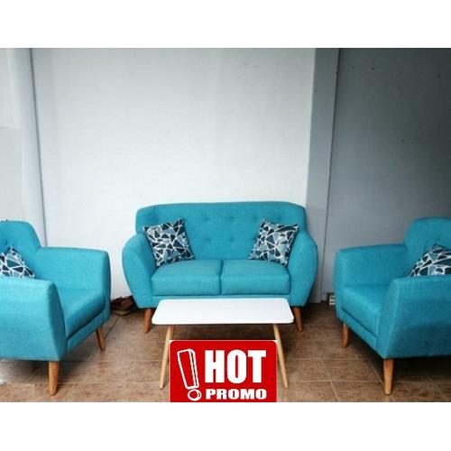 Jual Sofa minimalis model RETRO 211 + meja - Biru - Kota Tangerang ...
