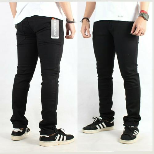 Jual Celana Jeans Slim fit pria Big size Jeans Denim Hitam JUMBO ...
