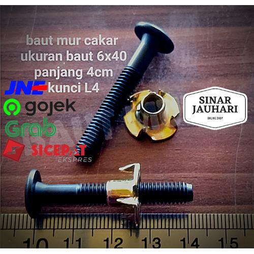 Jual baut JCBC mur cakar ukuran baut 6x40 panjang 4cm L4 - Jakarta ...