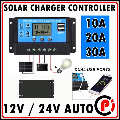 Jual Solar Panel Charger Controller Panel Surya Solar Cell 30A 20A 10A ...