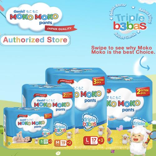 Jual GENKI MOKOMOKO Moko Moko Pants Diapers M34 L30 XL26, M34+2 L30+2 ...