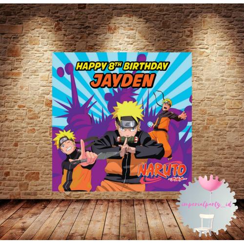 Jual Custom Backdrop Banner Spanduk Happy Birthday Naruto Ninja Hokage ...