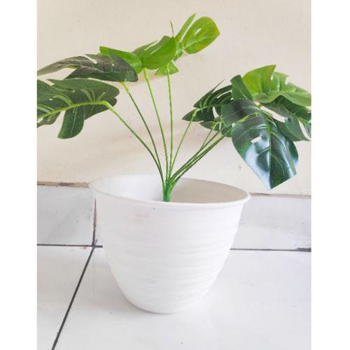 Jual Pot Bunga Kembang dan Tanaman putih/Pot Plastik Tawon - Jakarta ...
