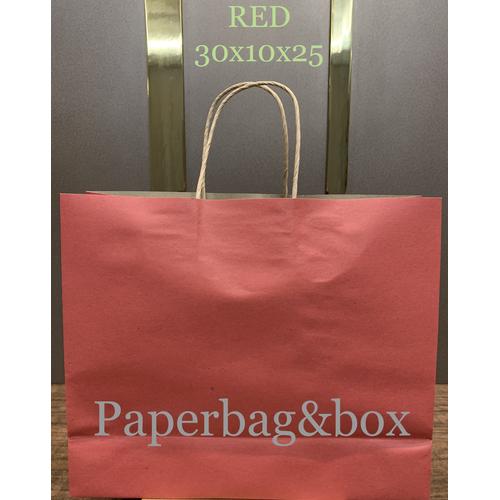 Jual RED paper bag 30 x 10 x 25, paper bag warna, tas kertas merah ...