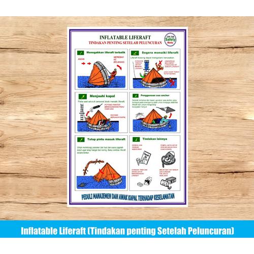 Jual Sticker Poster Imo Inflatable Liferaft safety sign warning ...