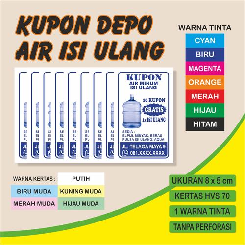 Jual Cetak Kupon Depot Air Minum Isi Ulang Galon Refill HVS Warna ...