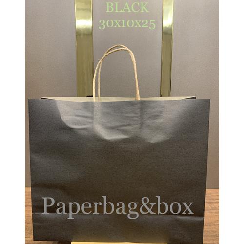 Jual BLACK paper bag 30 x 10 x 25, paper bag warna, tas kertas hitam ...