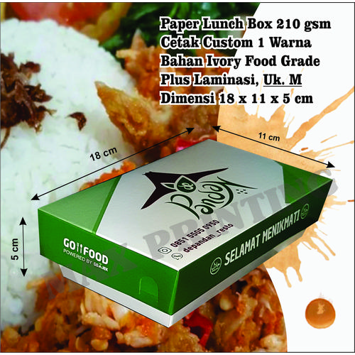 Jual Cetak Paper Lunch Box Ivory 210 gsm, 2 warna + Laminasi - Jakarta ...