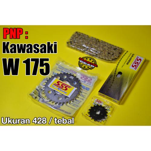 Jual Gear sss set Kawasaki W175 W 175 gear rantai ukuran 428 (31-43 ...