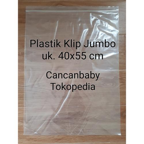 Jual Plastik Klip Jumbo uk 40x55 cm Ziplock Bening Super Besar Tebal 0. ...