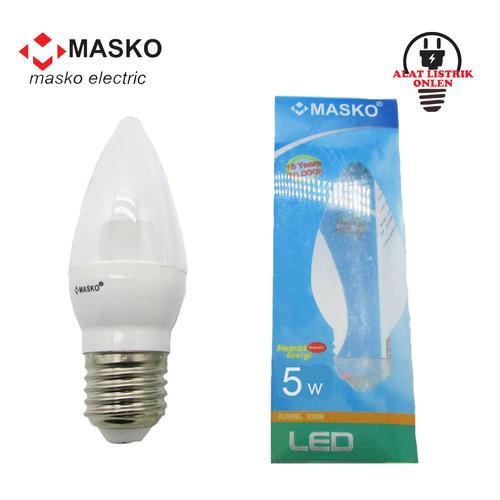 Jual MASKO LED Lilin E27 Putih / Kuning 5W 5 Watt Candle Bohlam Lampu ...