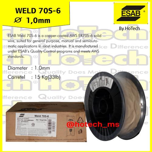 Jual ESAB Mig Wire | Kawat Las Wire | WELD ER 70S-6 | Dia 1.0 mm x 15 ...