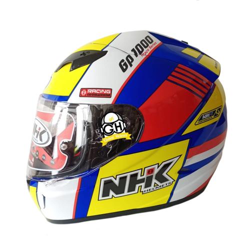 Jual HELM NHK GP1000 SXR BLUE AQSO YELLOW NHK GP 1000 NHK GP1K - M ...