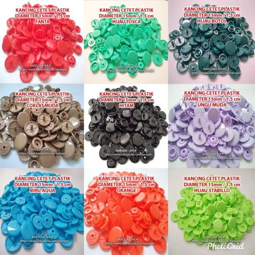 Jual Kancing Cetet Jepret Snap Button Plastik diamater 15mm 1515 Per ...