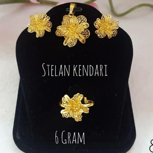 Jual Set Kembang Kendari kemewahan luxury eclat Emas asli model bunga ...