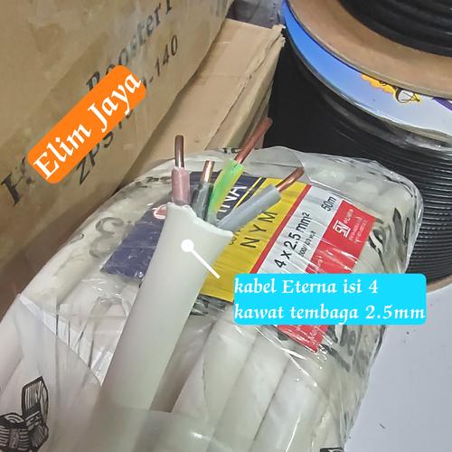 Jual kabel isi 4 kawat tembaga 2.5mm merek Eterna // kabel NYM 4 x 2.5 ...