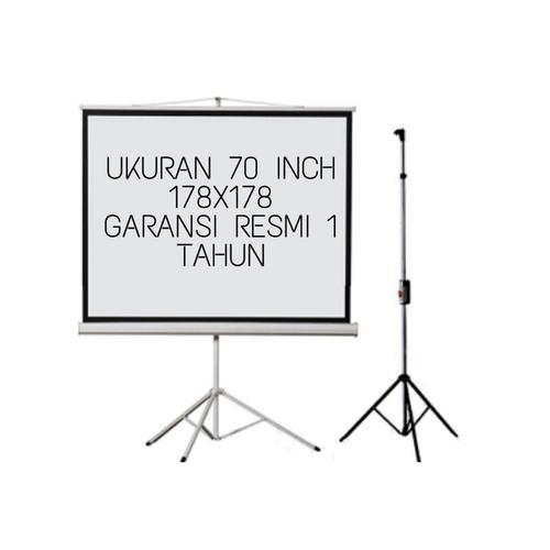 Jual layar proyektor screen tripod 70 inch garansi resmi 1 tahun ...