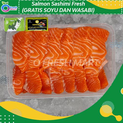 Jual Salmon Sashimi Fresh Segar (FREE WASABI DAN SOYU/KECAP ASIN ...