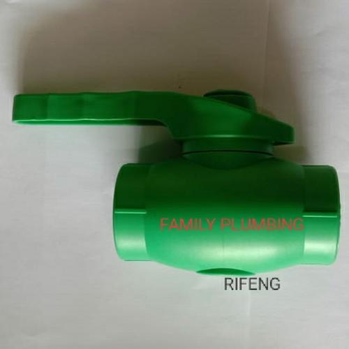 Jual BALL VALVE STOP KRAN KERAN GATE VALVE PPR HIJAU RIFENG 20mm 1/2 ...