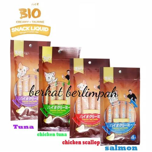 Jual Snack Kucing BIO CREAMY 15gr x 4pcs / Liquid Cat Treat 60gr ...