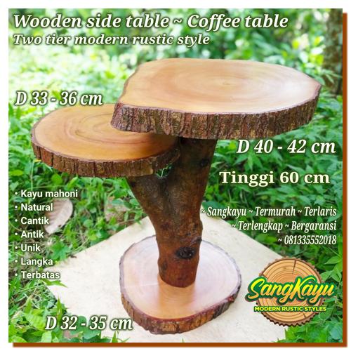 Jual Natural Wooden Coffee table side table meja kopi kayu meja rustic ...