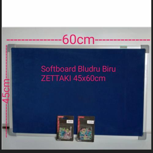 Jual Softboard Cork Board/Papan Mading Gantung Bludru Biru ZETTAKI ...