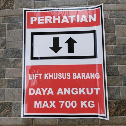 Jual Stiker Vinyl Himbauan Lift Khusus Barang Safety Kantor Office ...