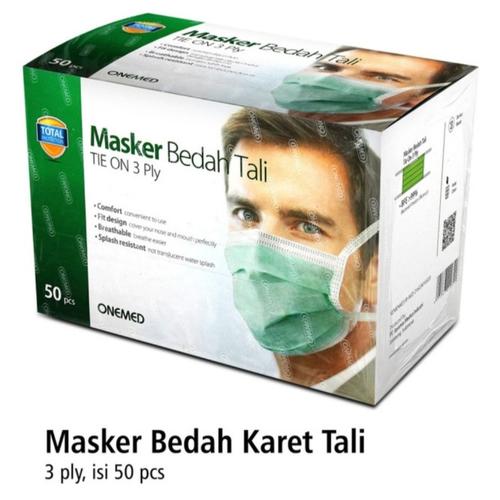 Jual MASKER MEDIS ONEMED 3 PLY TIE ON HIJAU MASKER BEDAH MEDIS ONEMED ...