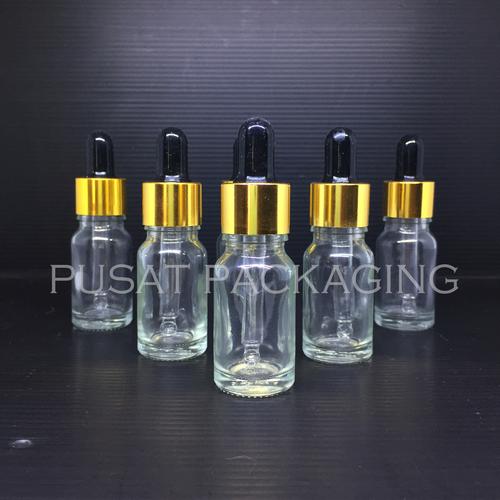 Jual Botol Kaca Pipet 10 ml Bening Tebal Ring Gold Karet Hitam - Kota ...