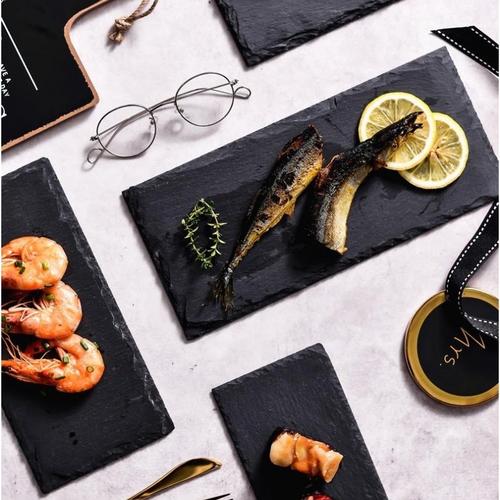 Jual Sushi Stone Plate / Piring Sushi Stone Hitam / Premium Sushi Plate ...