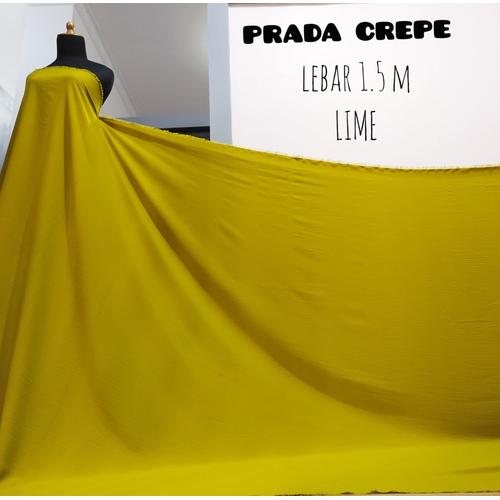 Jual BAHAN KAIN PRADA CREPE WARNA LIME POLOS HARGA PER 0.5 METER ...