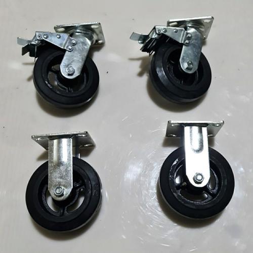 Jual roda caster 8 inch rubber rem mati / roda karet 8 inch heavyduty ...