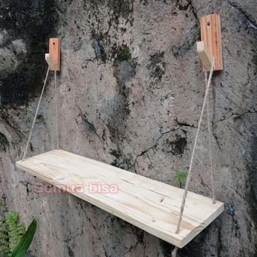 Jual Amtali 60x15 ambalan tali rak kayu gantung jati belanda rak ...