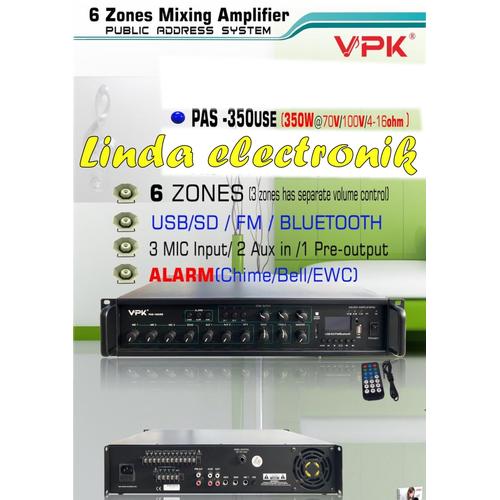 Jual ampli vpk pas350use 350watt 6 zones amplifier vpk pas 350use ...