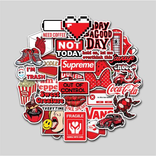 Jual STICKER RED AESTHETIC / STICKER PACK HELM LAPTOP VINYL / STIKER ...
