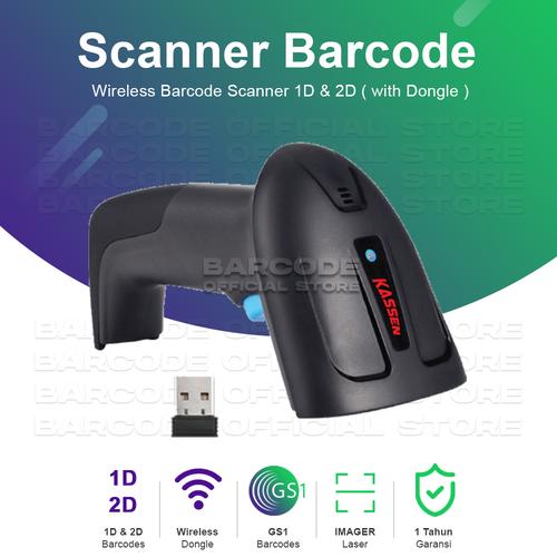 Promo Scanner Barcode Kassen KS-606 Wireless 2D Scan E-Faktur QR Code ...