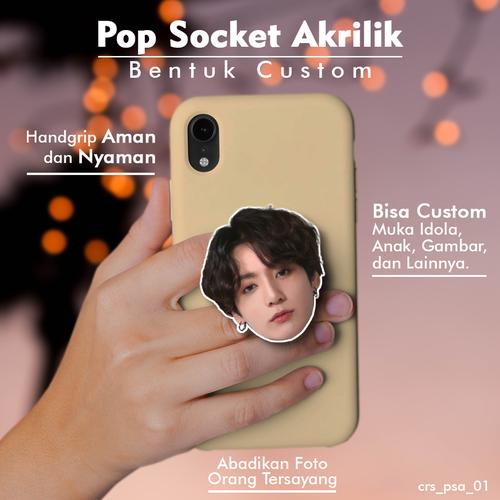 Jual Popsocket Akrilik Desain Wajah Face Grid Gambar Bebas Tebal 2mm ...