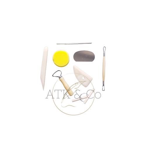 Jual V-Tec Clay Tools Set E005-8B - Alat Seni Tanah Liat Tool + Sponge ...