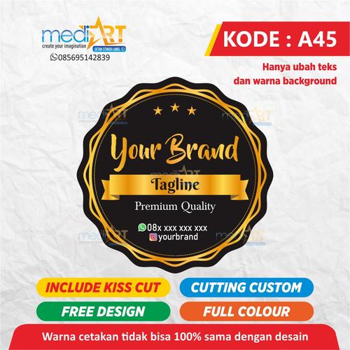 Jual Jual Stiker Label Kemasan Dus Makanan Bulat Chromo Cutting - 3x3cm ...