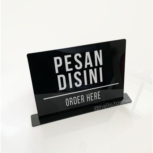 Promo Order Here Sign Standing Akrilik | Sign Meja Pesan Disini Akrilik ...